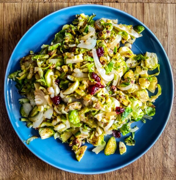 Shredded Brussels Sprouts with Pistachios, Cranberries and Vegan ...